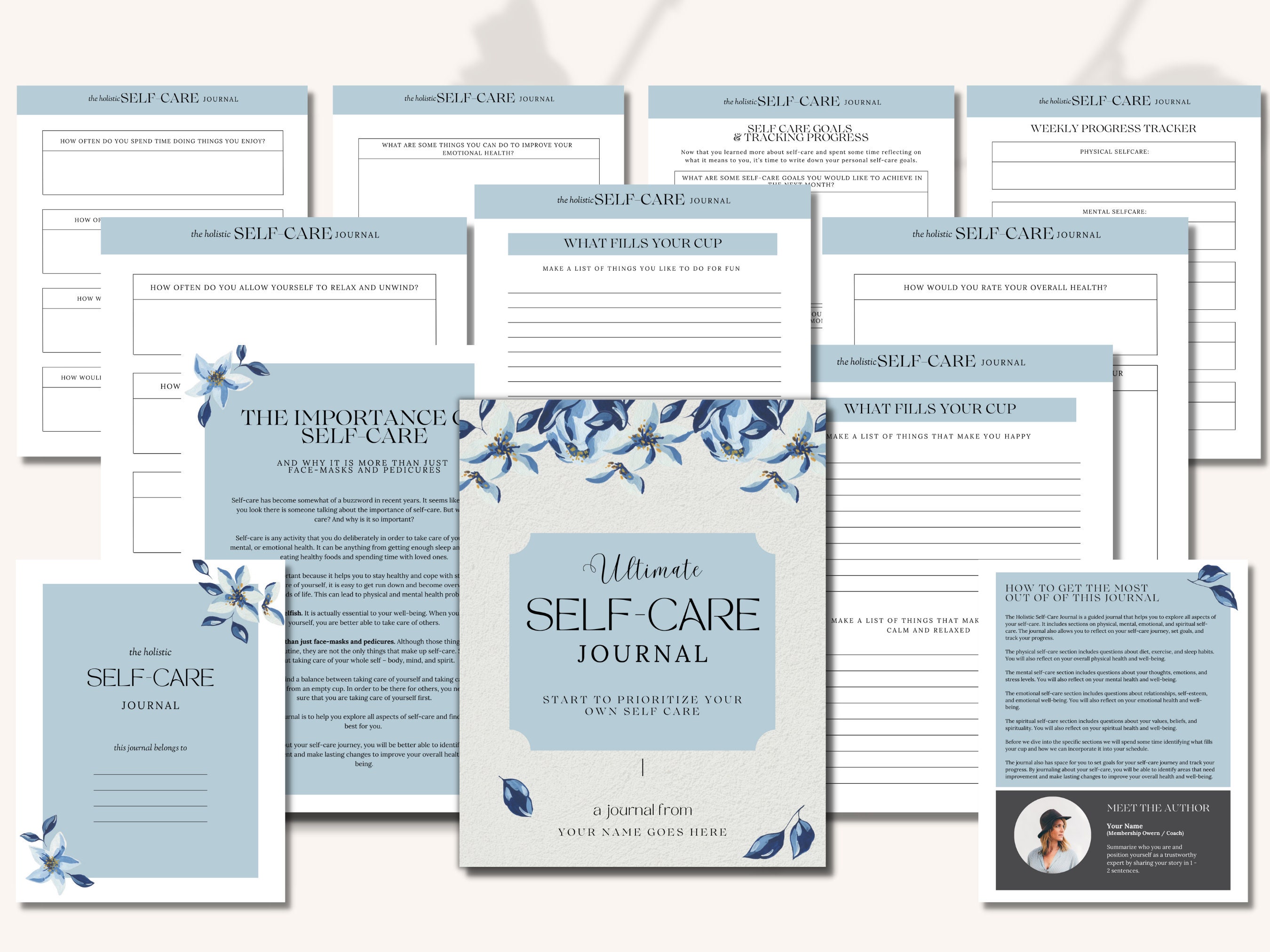 Printable Ultimate Self Care Journal and Daily Planner Template, Self ...