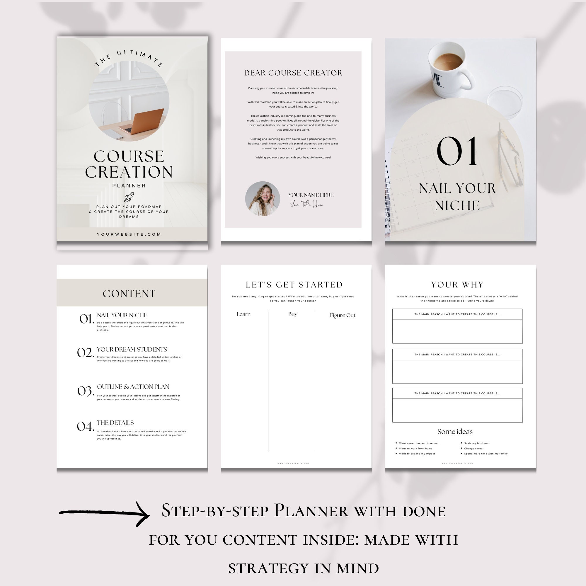 Printable Online Course Creation Planner Template, Course Creator ...