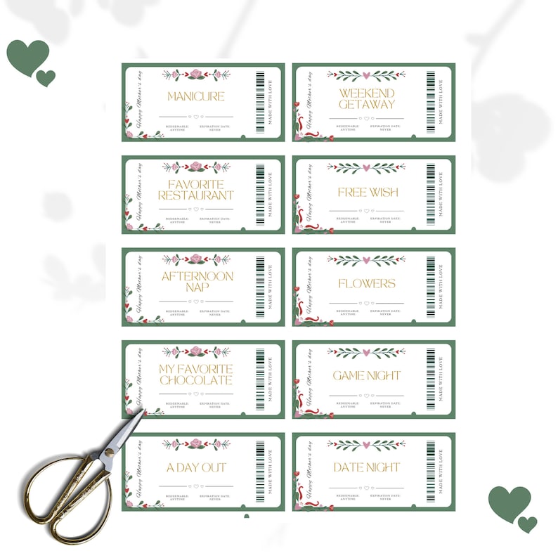 Editable Mom Coupon Book Template for Mothers Day Gift Idea, Printable ...