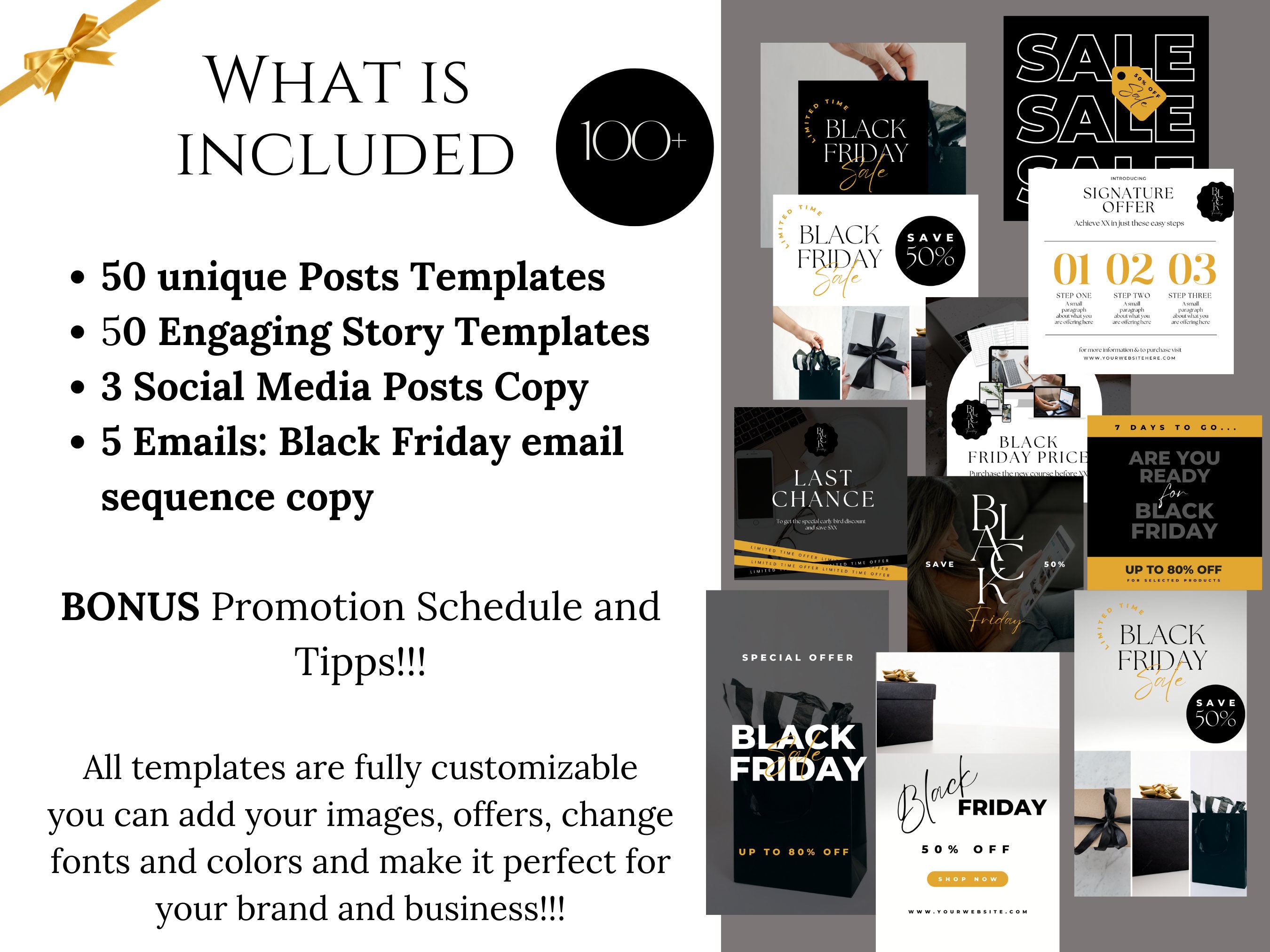 Black Friday Sales & Marketing Pack, Black Friday Social Media Posts ...