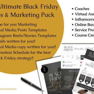 Black Friday Sales & Marketing Pack, Black Friday Social Media Posts ...