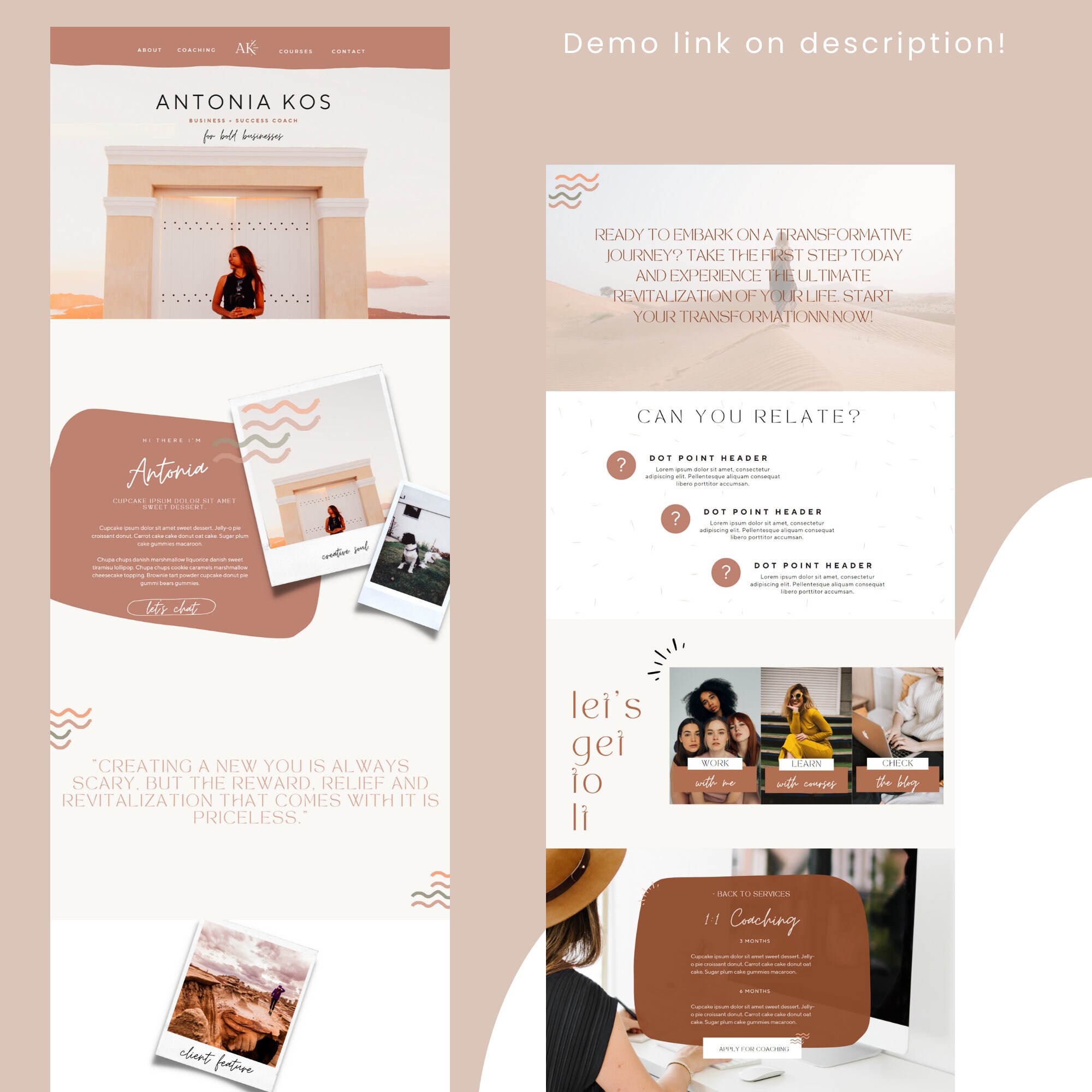 Boho Chic Canva Website Template, Done for You Website Template, Small ...