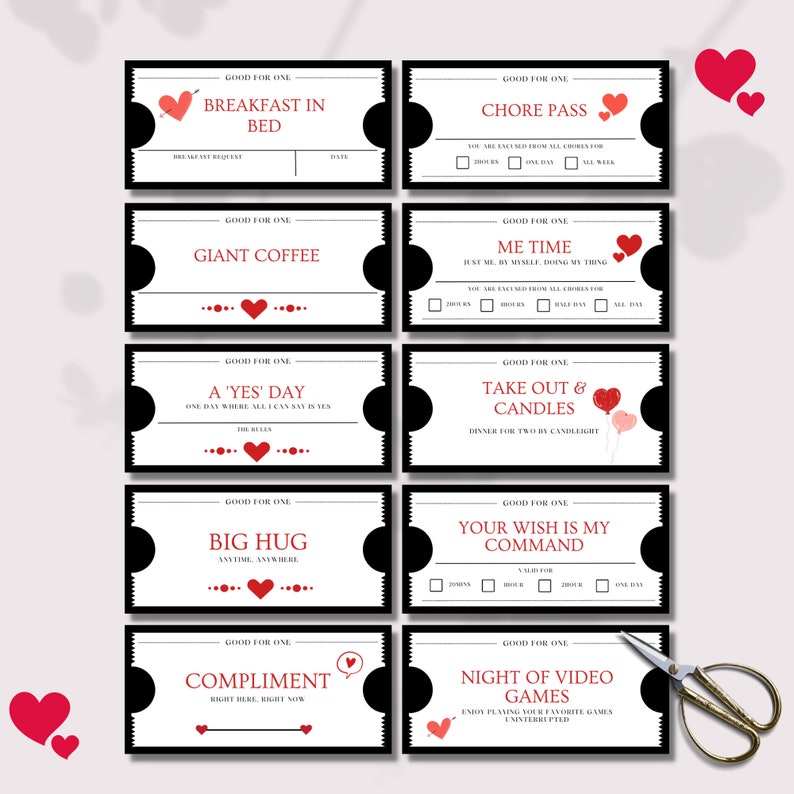 Printable Naughty Love Coupons Book For Him Customizable Valentines
