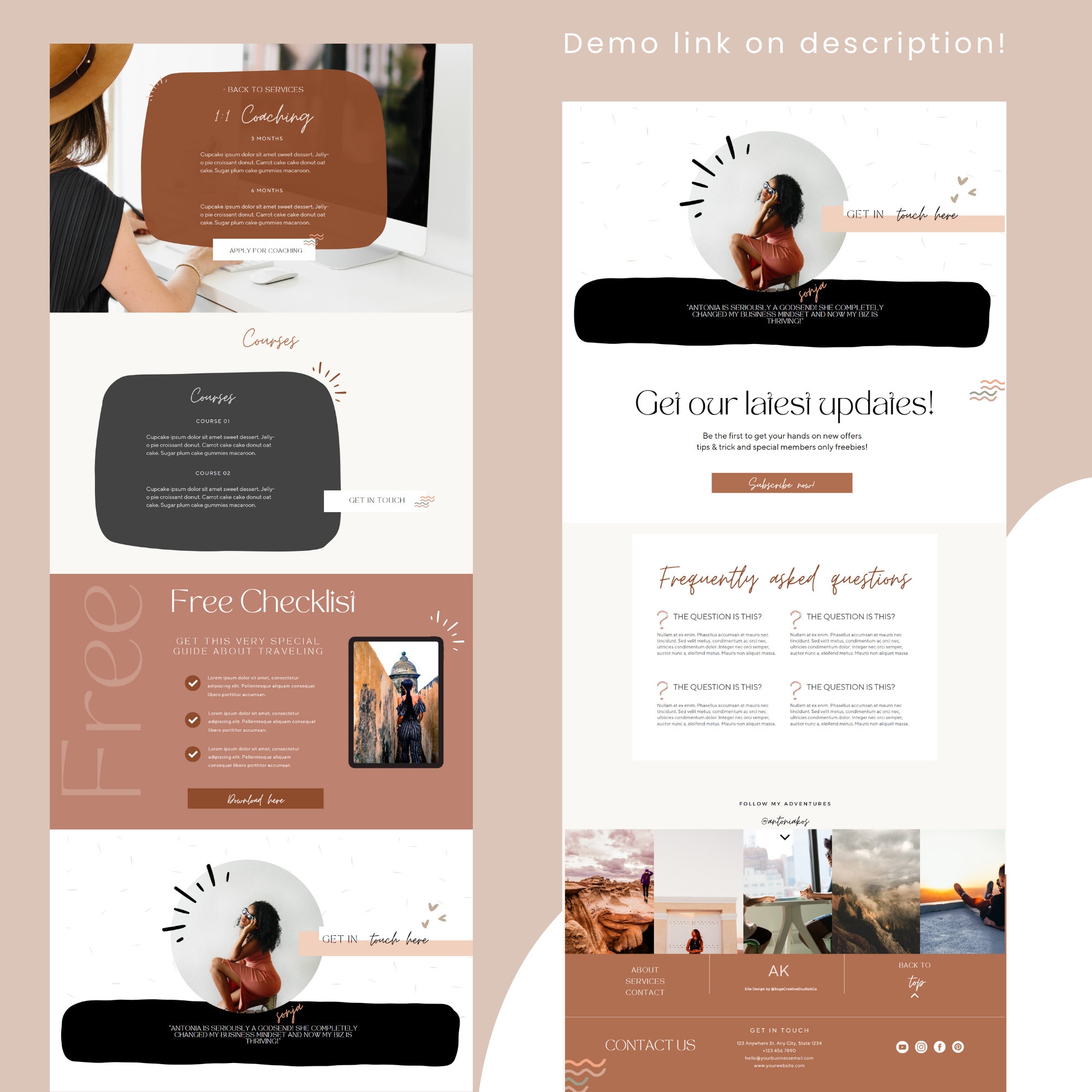 Boho Chic Canva Website Template, Done for You Website Template, Small ...