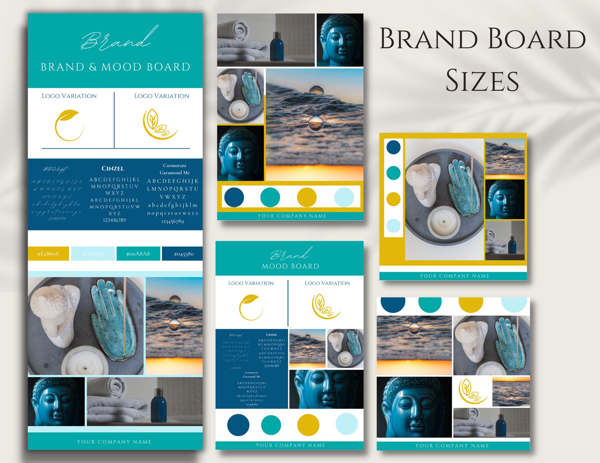 Brand Board Template | Mood Board | Branding Kit | Brand Style Board ...