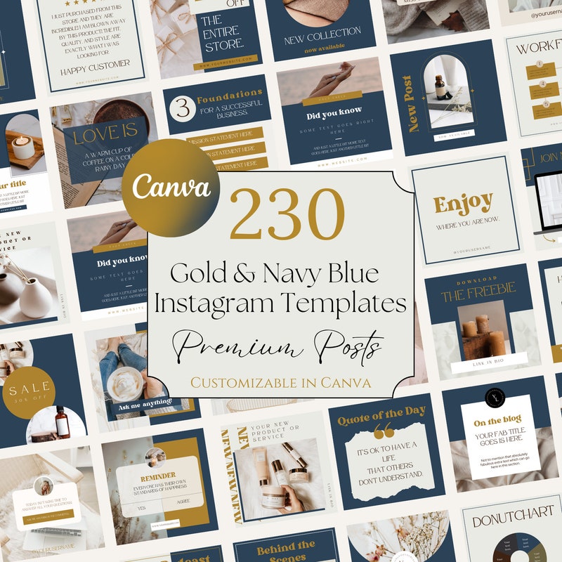Blue Instagram Template - Etsy