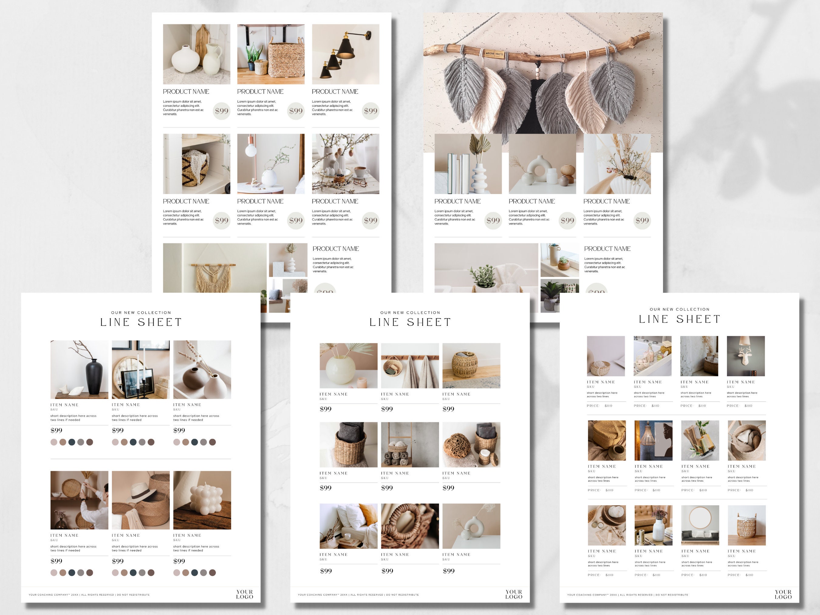 Wholesale Catalogue & Line Sheet Canva Template, Editable Linesheet for ...