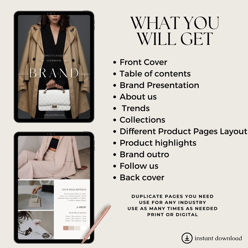 Lookbook Magazine Catalogue & Line Sheet Canva Template, Editable ...