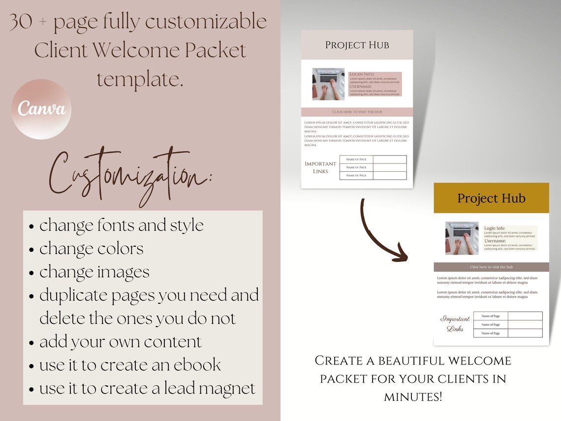Client Welcome Packet Template | New Client Service Guide | Virtual ...