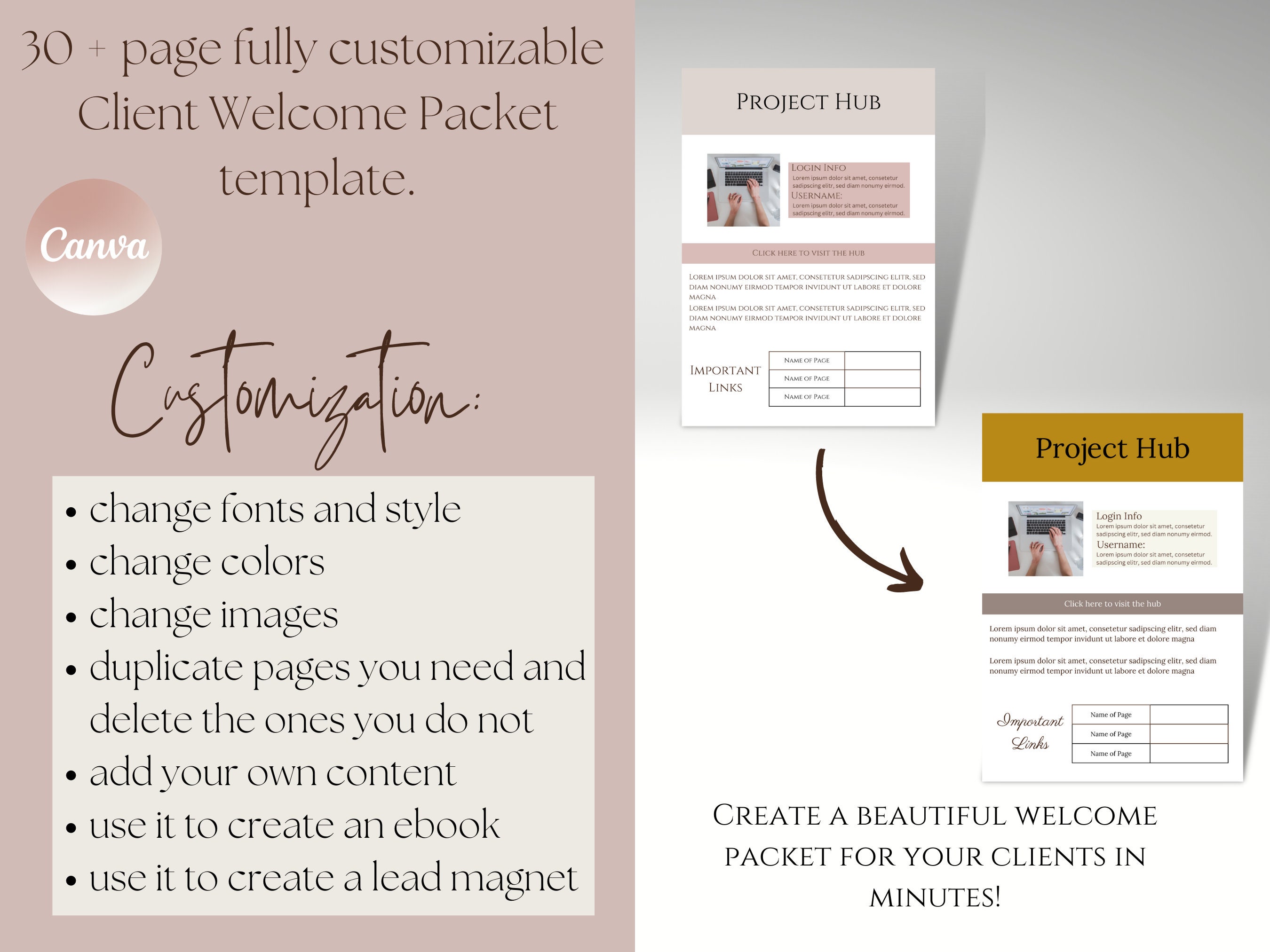 Client Welcome Packet Template | New Client Service Guide | Virtual ...