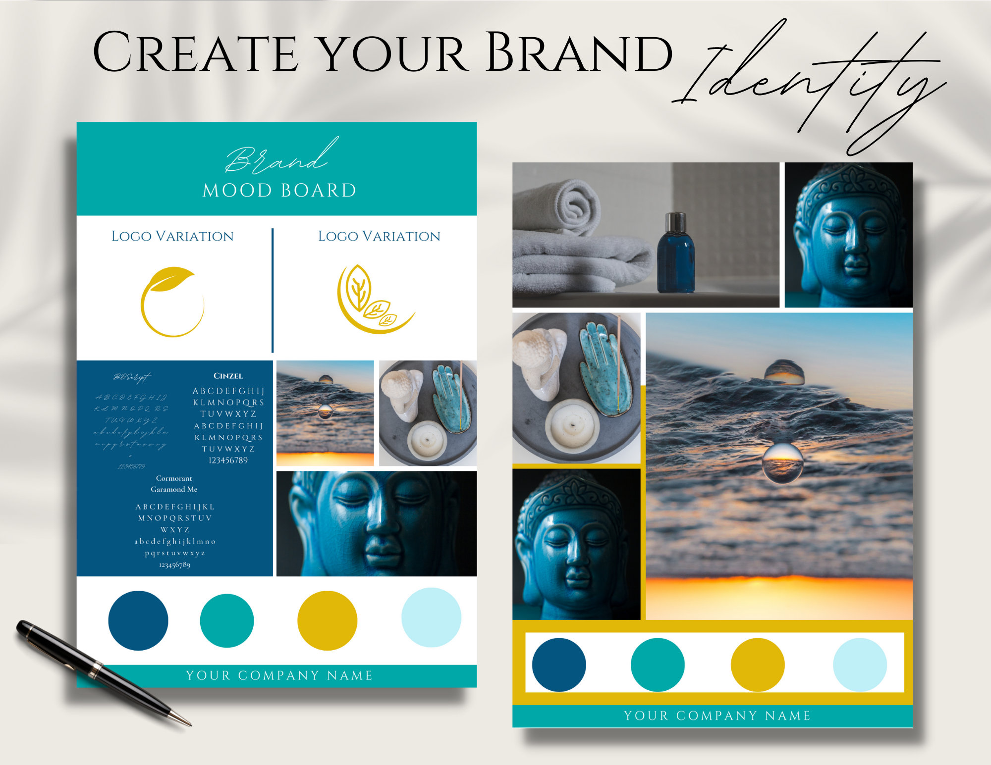 Brand Board Template | Mood Board | Branding Kit | Brand Style Board ...