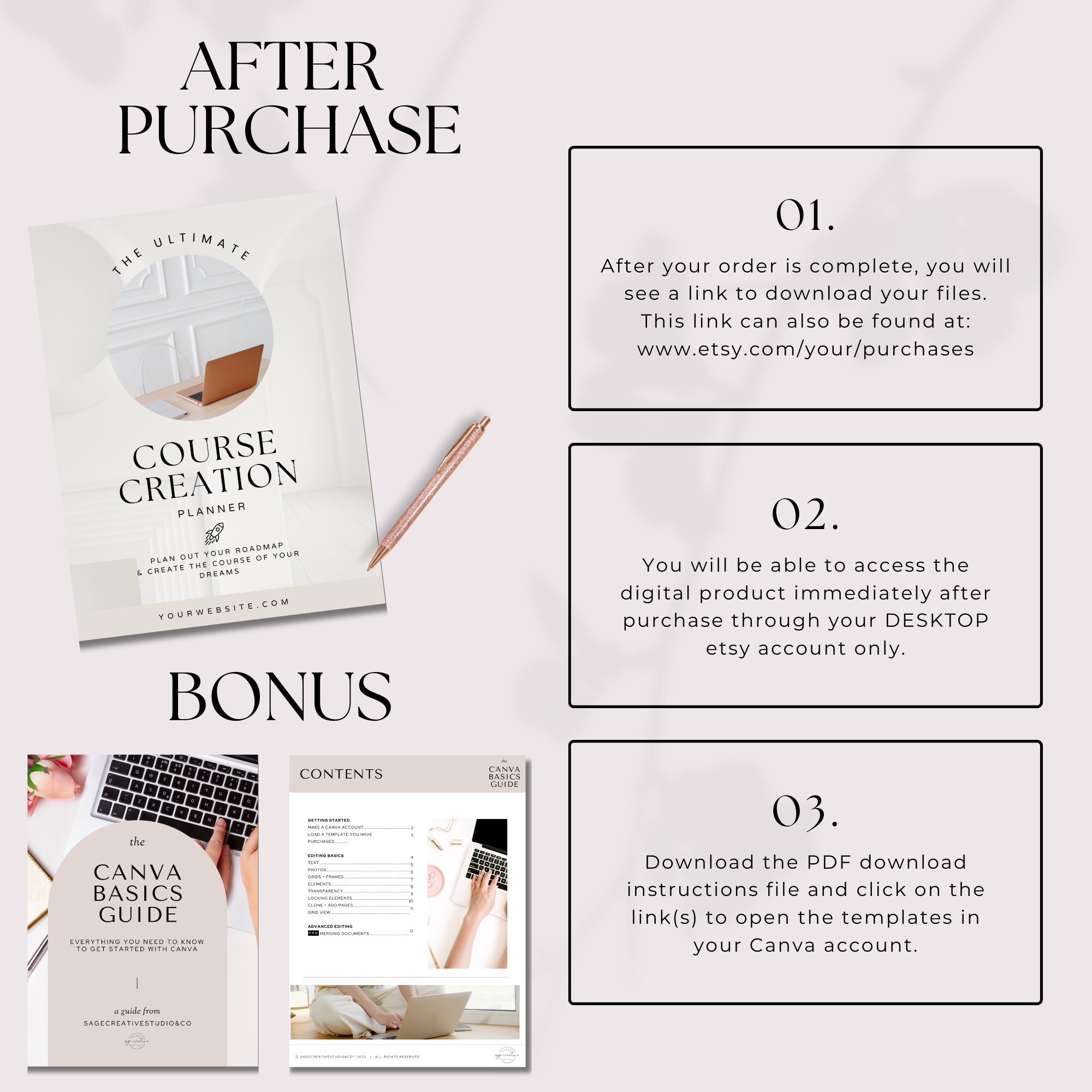 Printable Online Course Creation Planner Template, Course Creator ...