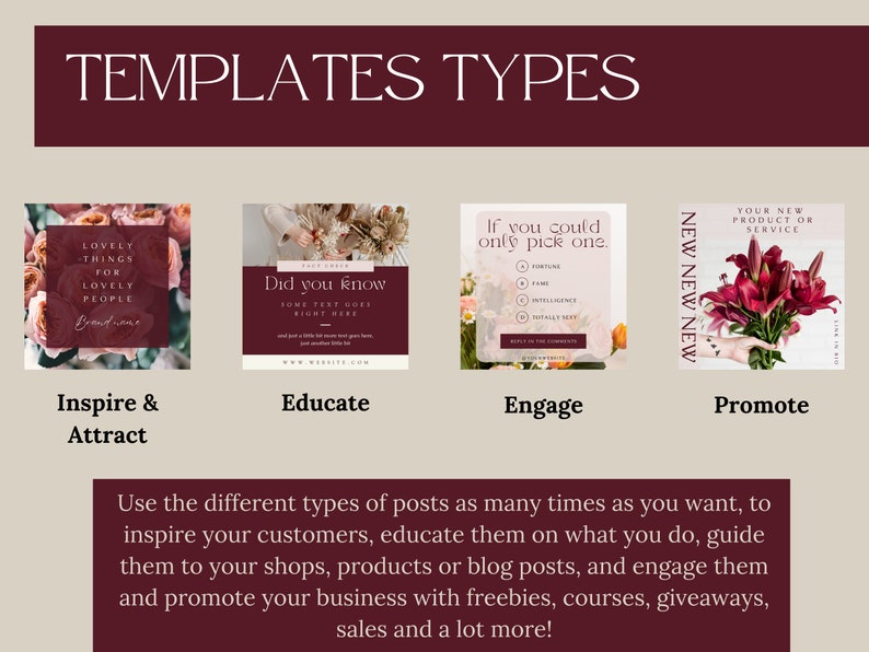 95 Floral Instagram Post Templates, Flower Shops, Florist Templates ...