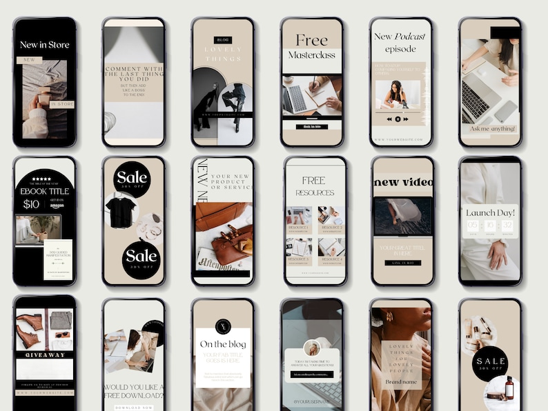 65 Clean Instagram Reel Covers and Story Template, Instagram Reels ...