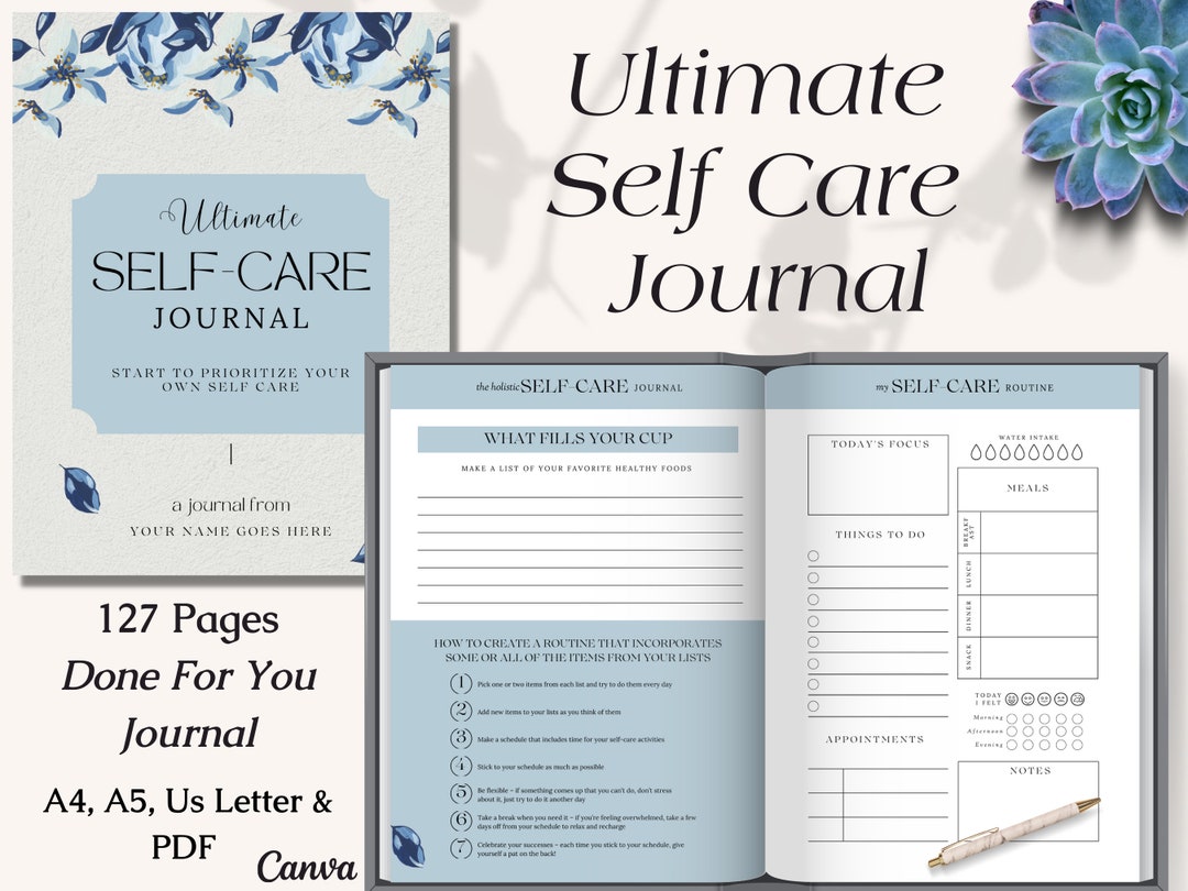 Printable Ultimate Self Care Journal and Daily Planner Template, Self ...