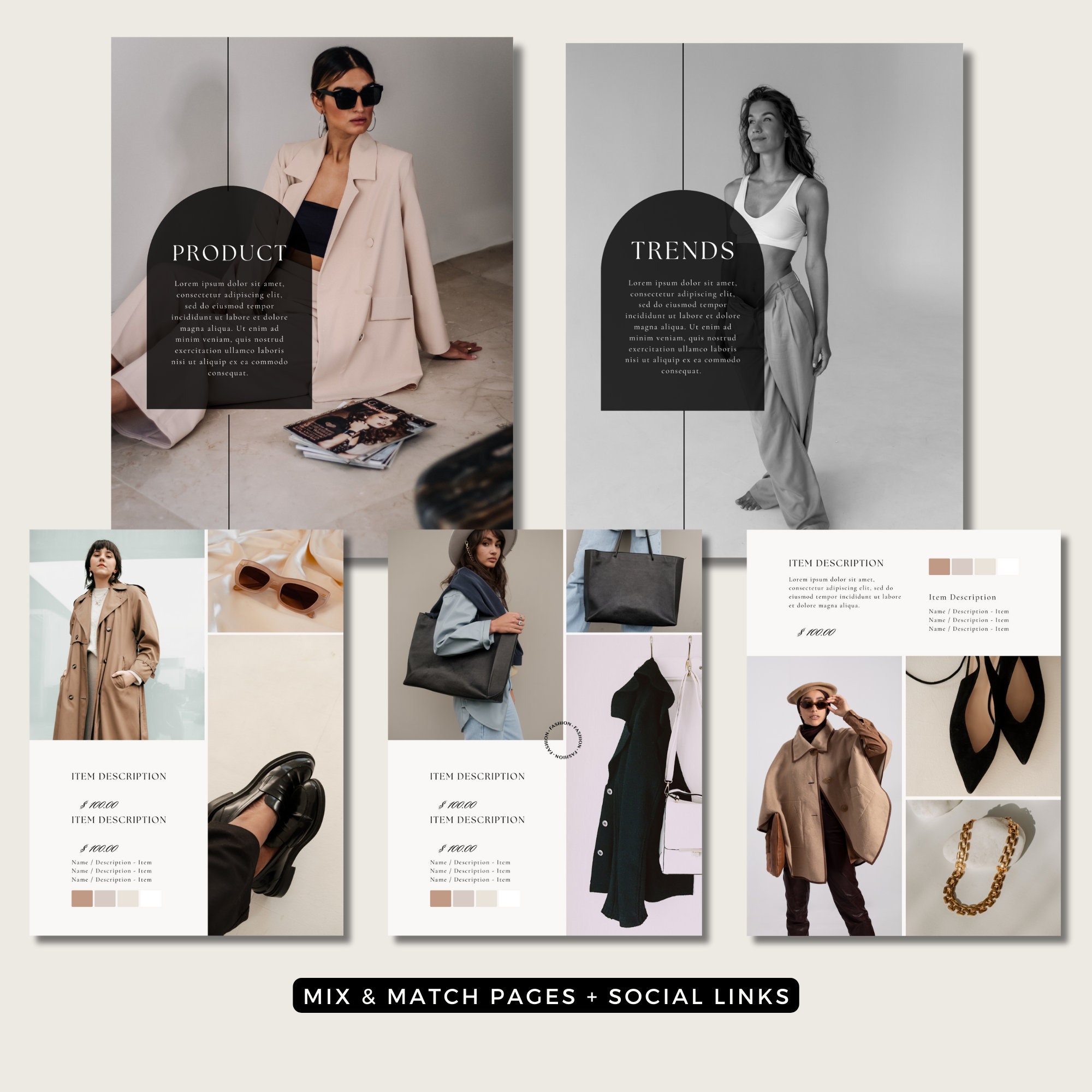 Lookbook Magazine Catalogue & Line Sheet Canva Template, Editable ...