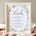 Wildflower Bar Menu Template, Floral Bar Sign, Flower Drink Menu ...