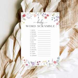 Word Scramble Baby Shower Game Template, Baby Word Scramble Game ...