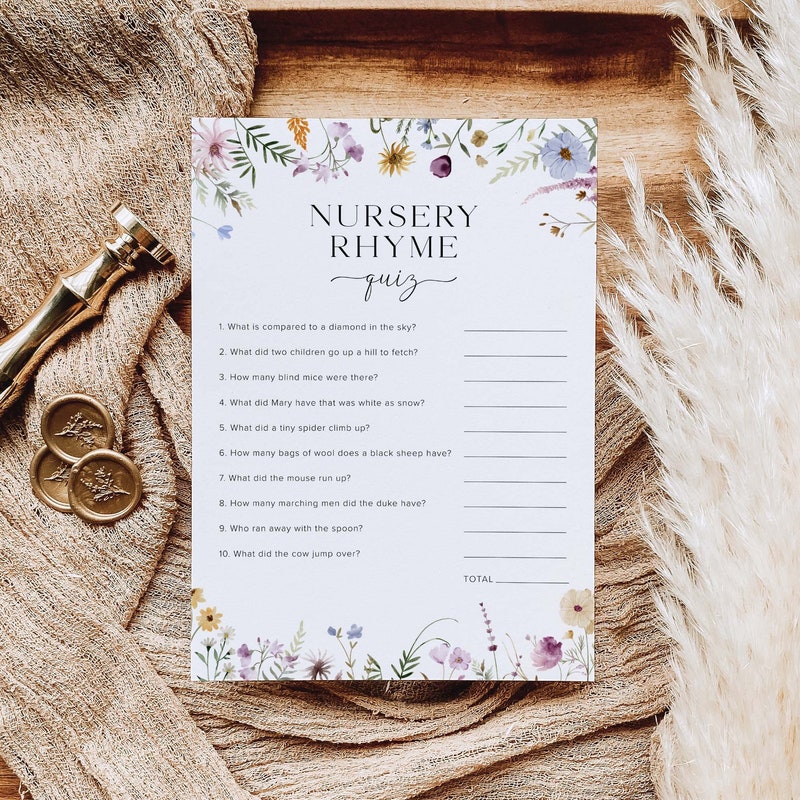 Wildflower Nursery Rhyme - Etsy