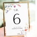 Boho Wildflower Wedding Table Numbers Template, Floral Table Numbers ...