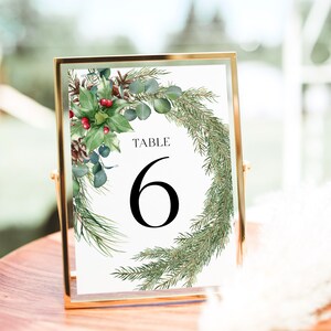 Christmas Table Numbers Templates, Holiday Table Numbers, Christmas ...