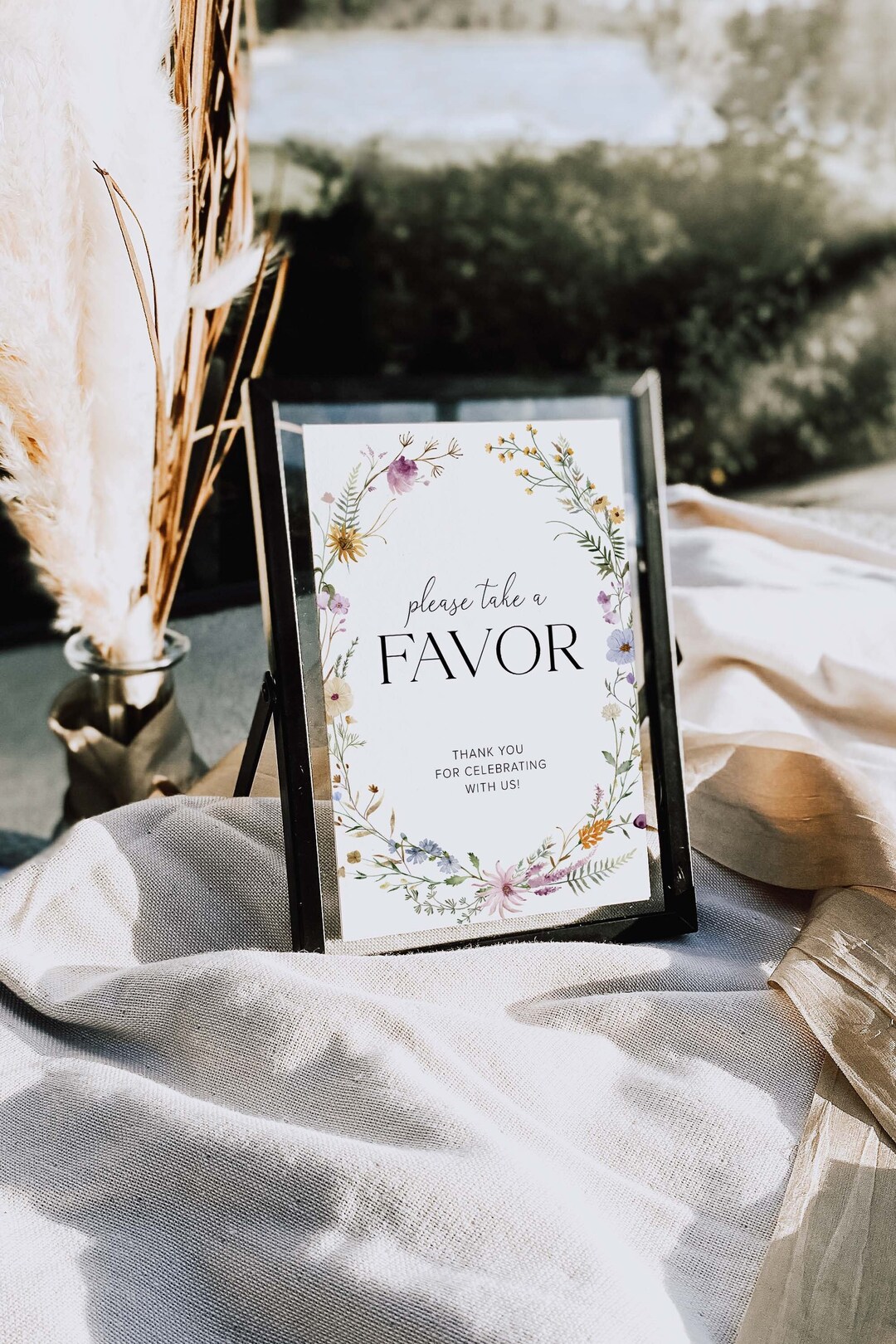 Wildflower Favors Sign Template, Favor Sign Floral Favor Sign ...