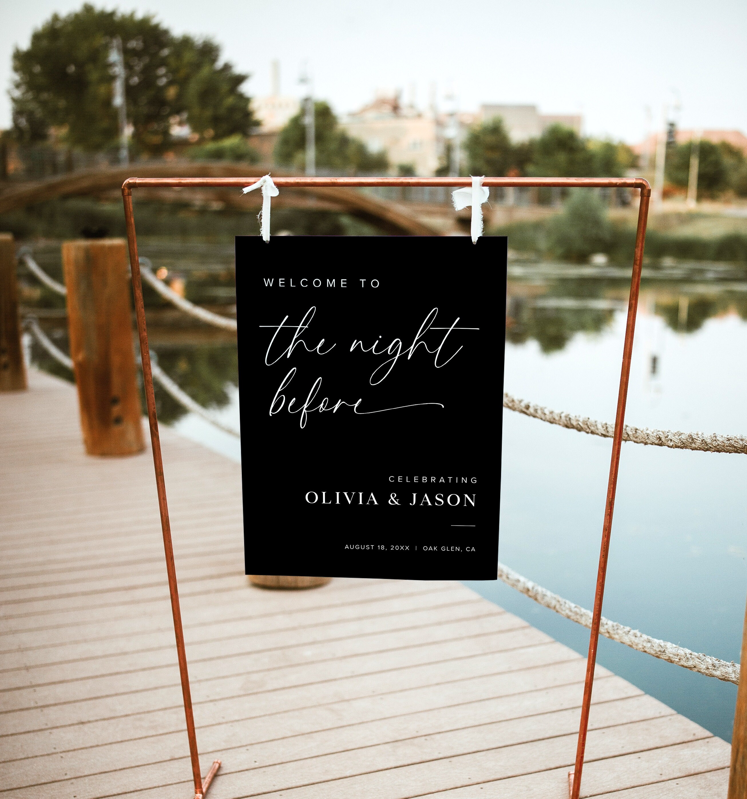 The Night Before Welcome Sign Template, Wedding Rehearsal Welcome Sign ...