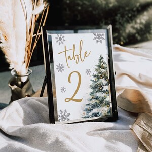 Christmas Table Numbers Templates, Holiday Table Numbers, Gold ...