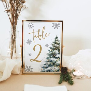 Christmas Table Numbers Templates, Holiday Table Numbers, Gold ...