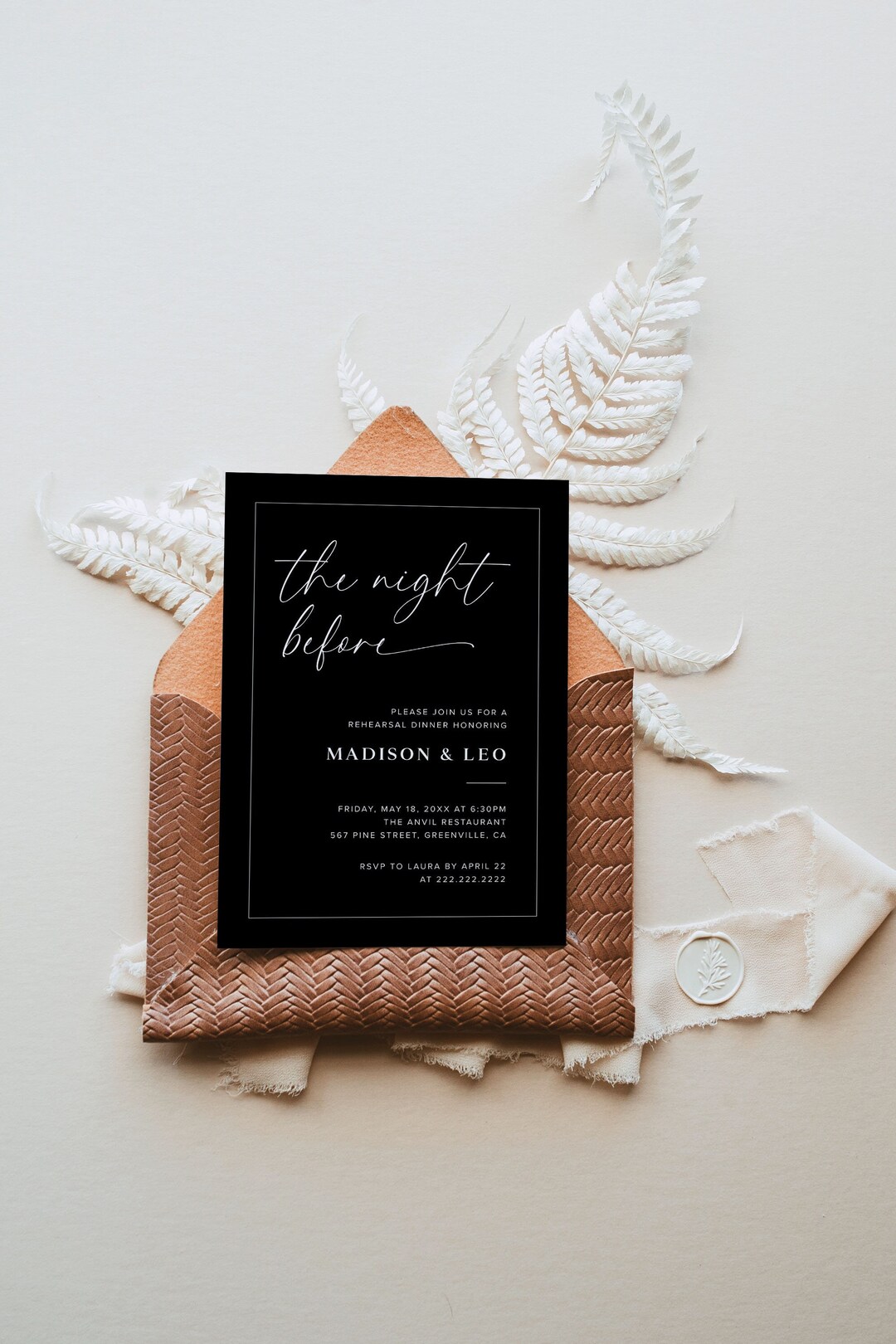 The Night Before Invitation Template, Rehearsal Dinner Invitation ...