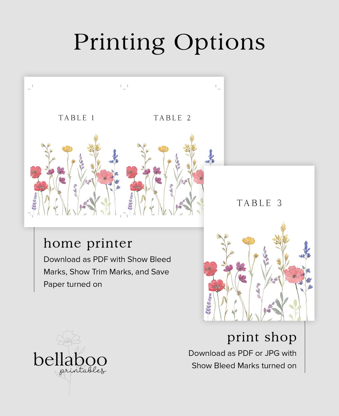 Boho Wedding Table Numbers Template Wildflower Table Numbers - Etsy