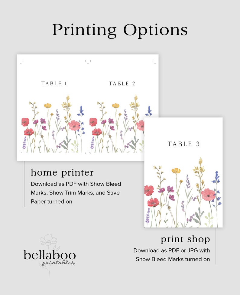 Boho Wedding Table Numbers Template Wildflower Table Numbers - Etsy