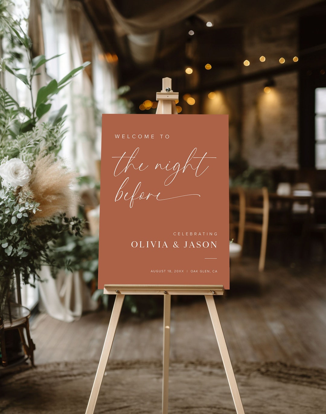 The Night Before Welcome Sign Template, Rehearsal Dinner Sign, Wedding ...