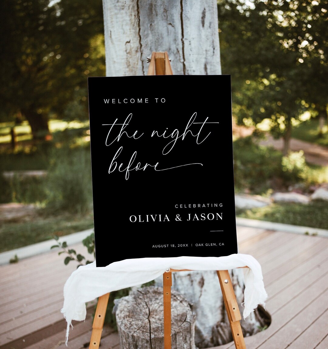 The Night Before Welcome Sign Template, Wedding Rehearsal Welcome Sign ...
