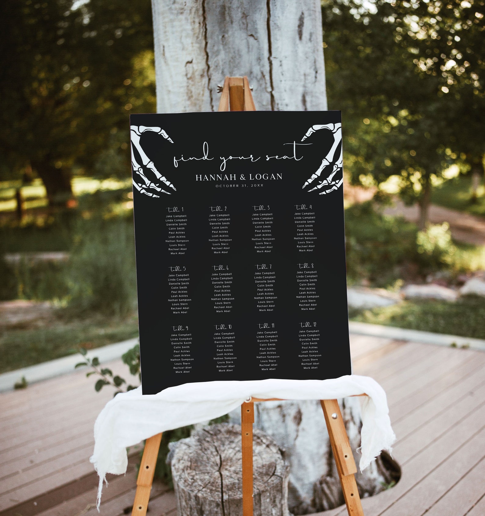 Gothic Wedding Seating Chart Template, Dark Moody Wedding, Halloween ...
