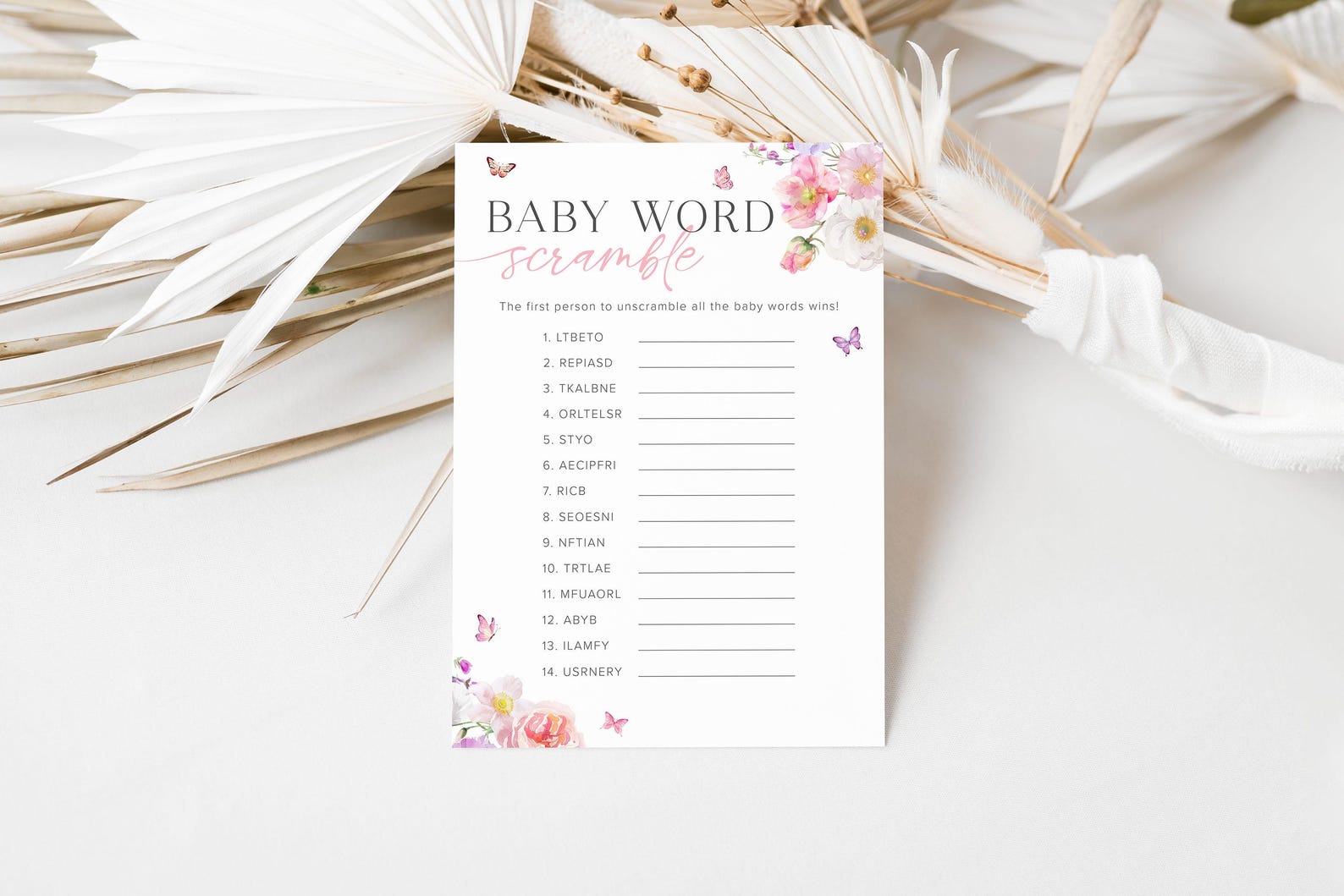 Word Scramble Baby Shower Game Template, Baby Word Scramble Game ...