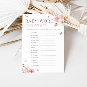 Word Scramble Baby Shower Game Template, Baby Word Scramble Game ...