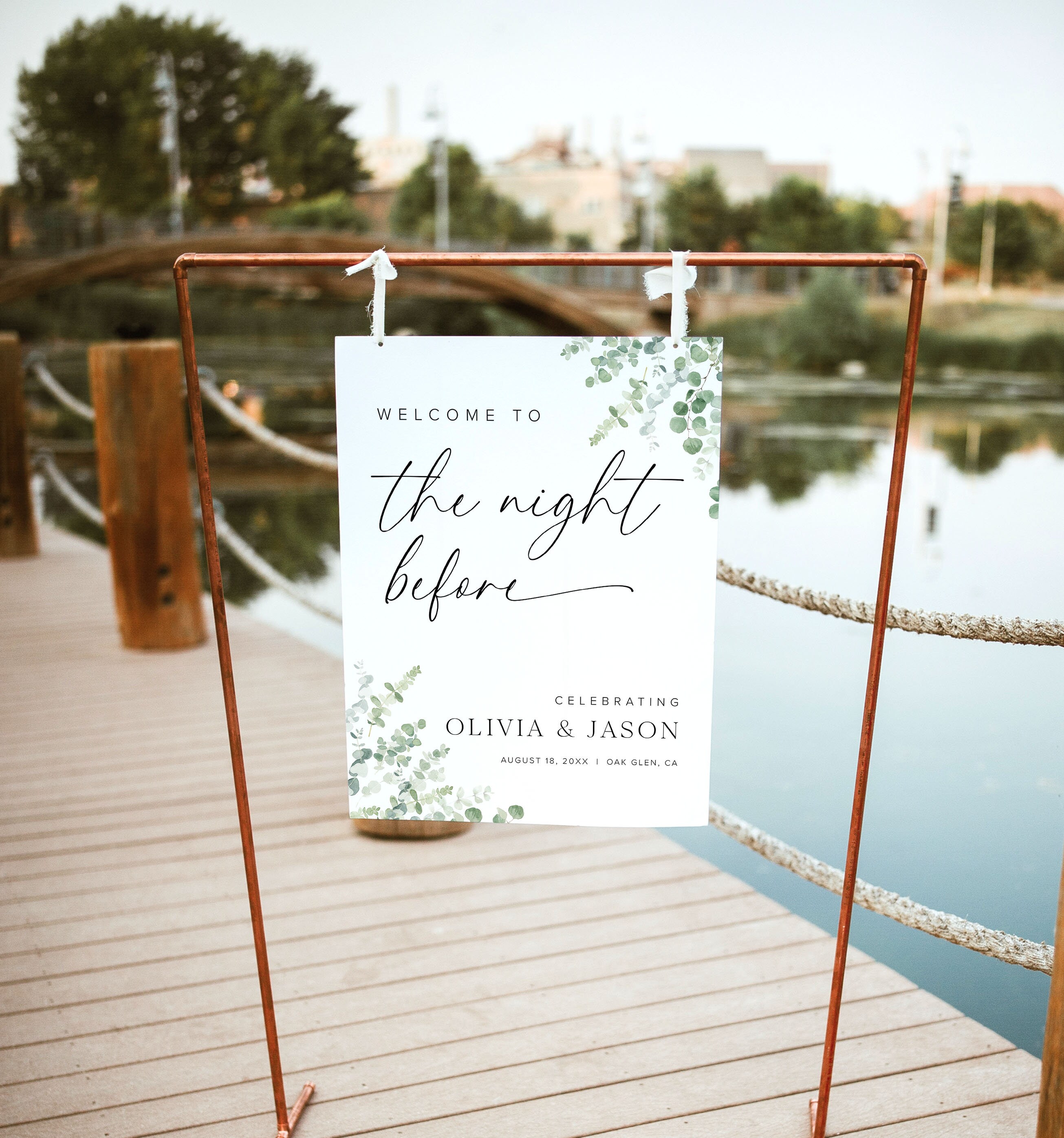 Rehearsal Dinner Welcome Sign Template the Night Before - Etsy