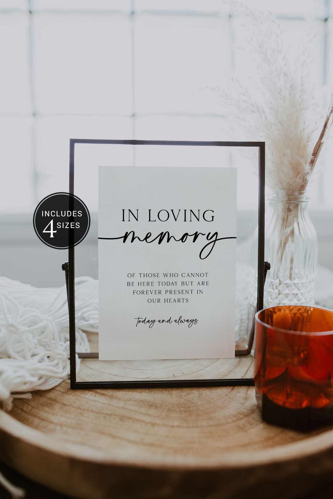 Minimalist in Loving Memory Sign, Memorial Sign, Printable in Loving ...