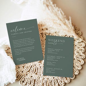 Wedding Welcome Bags Note Template, Wedding Welcome Letter, Wedding ...