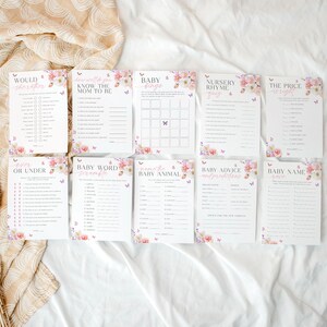 Wildflower Baby Shower Games Bundle Template, Floral Baby Shower Games ...