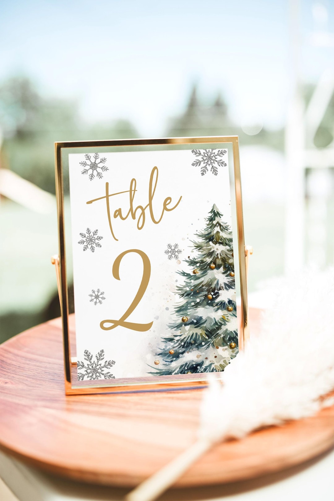 Christmas Table Numbers Templates, Holiday Table Numbers, Gold ...