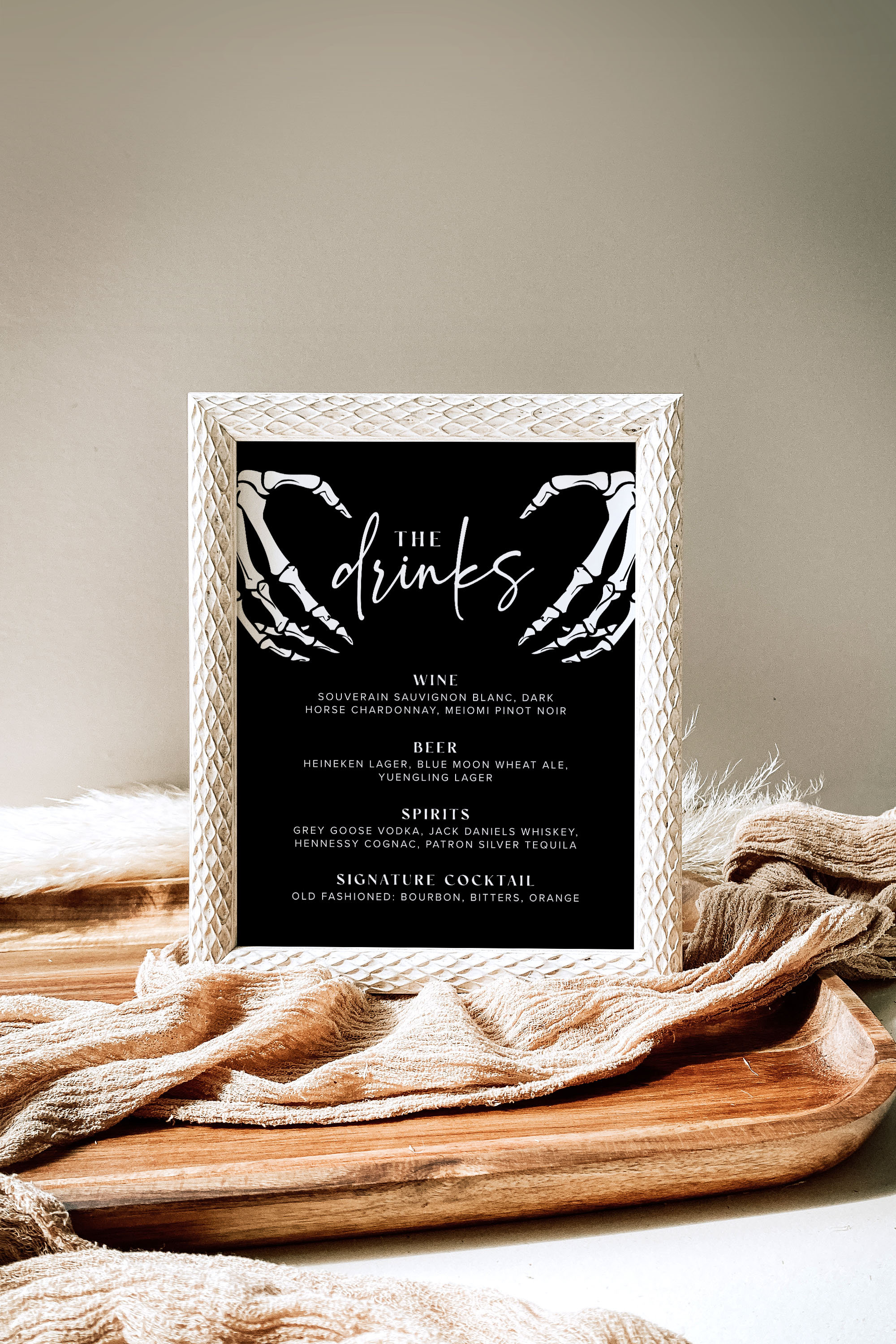 Halloween Wedding Bar Menu Template, Gothic Bar Menu, Dark Wedding ...