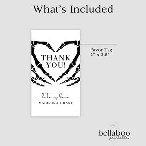 Gothic Wedding Favor Tag Template, Dark and Moody Thank You Tag, Gothic ...