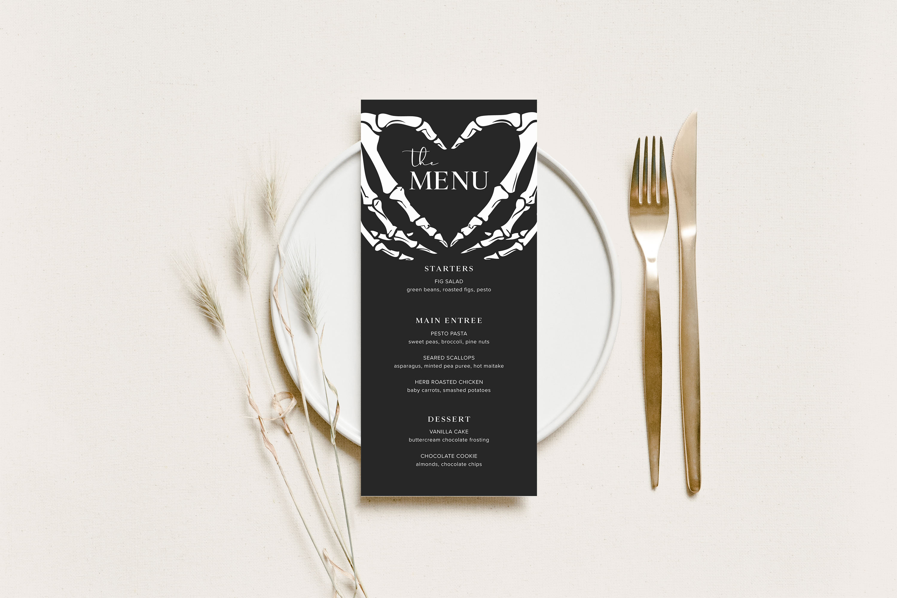 Gothic Wedding Menu Template Halloween Wedding Dinner Menu - Etsy