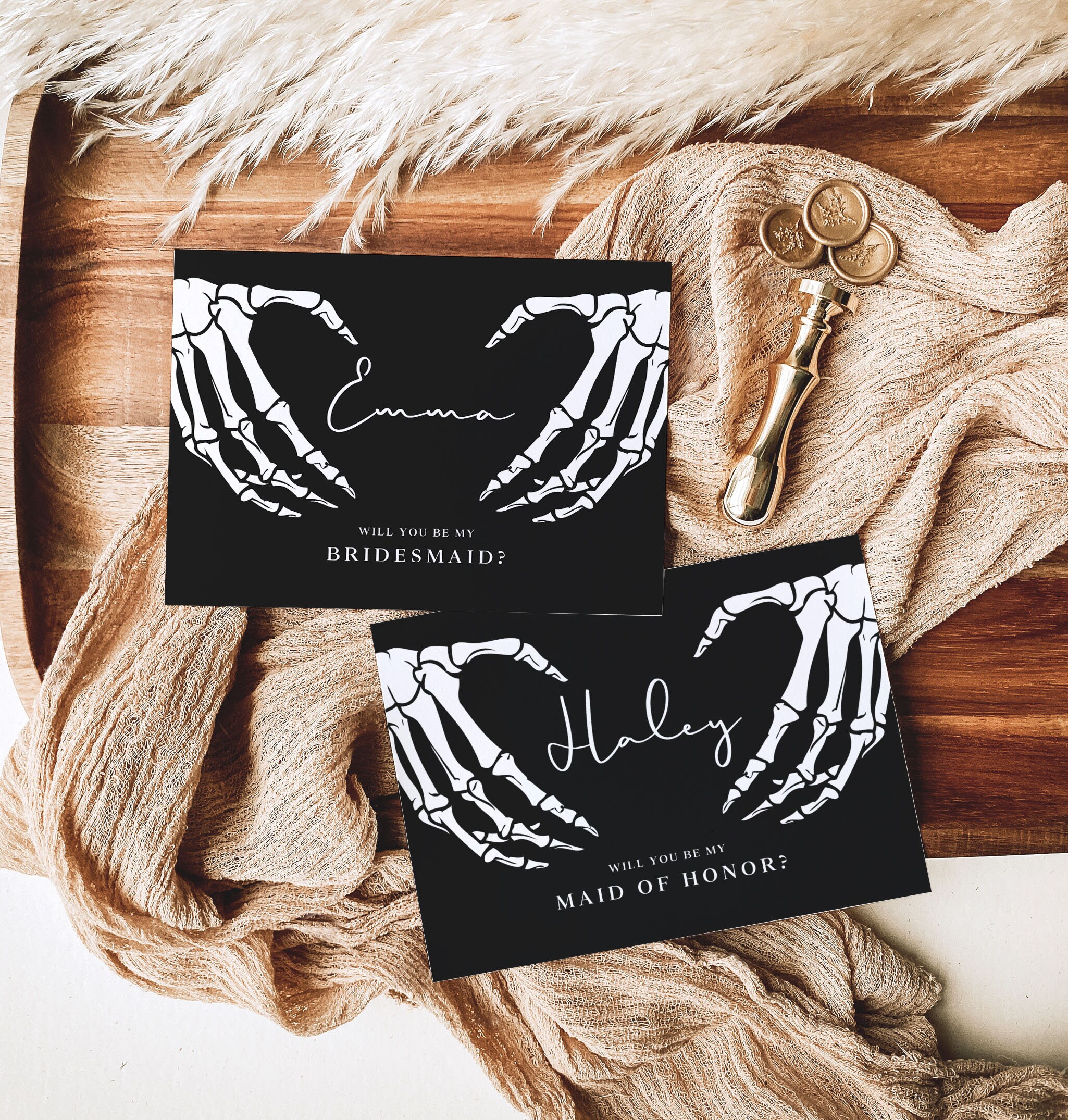 Gothic Bridesmaid Proposal Card Template Halloween Maid of - Etsy