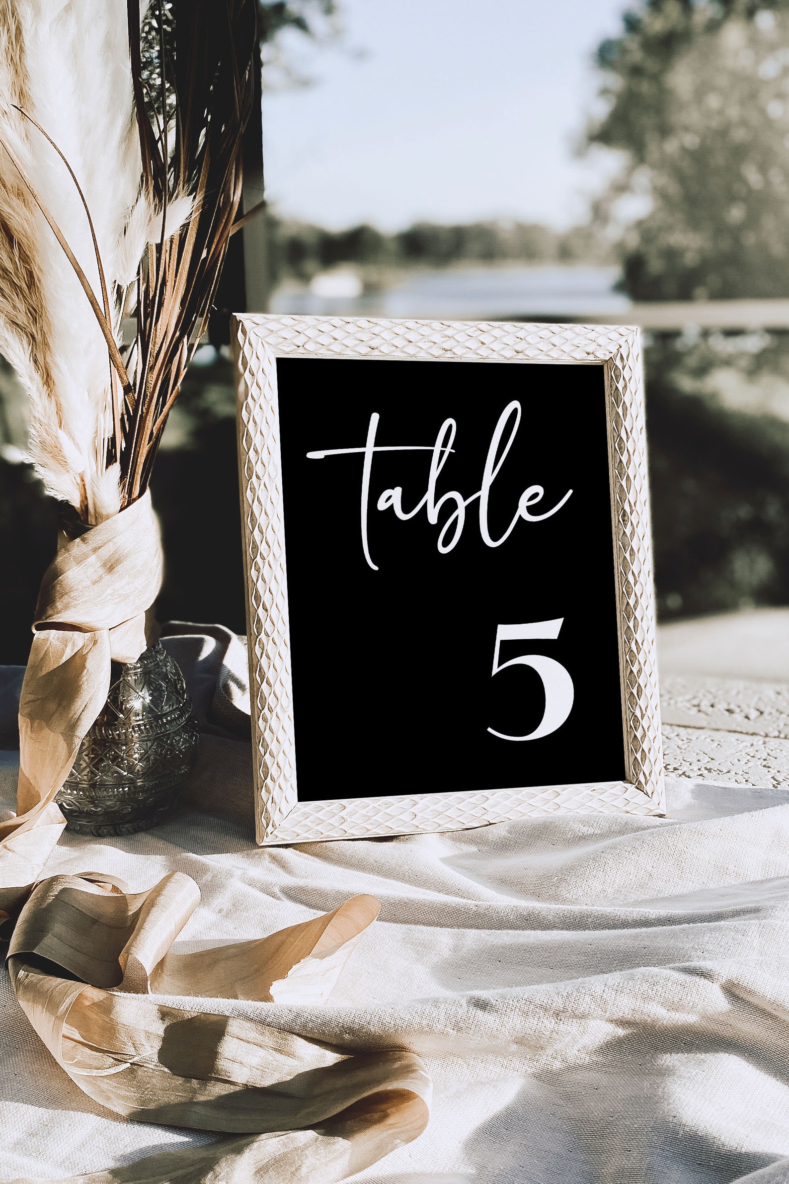 Minimalist Wedding Table Numbers Template, Simple Table Numbers ...
