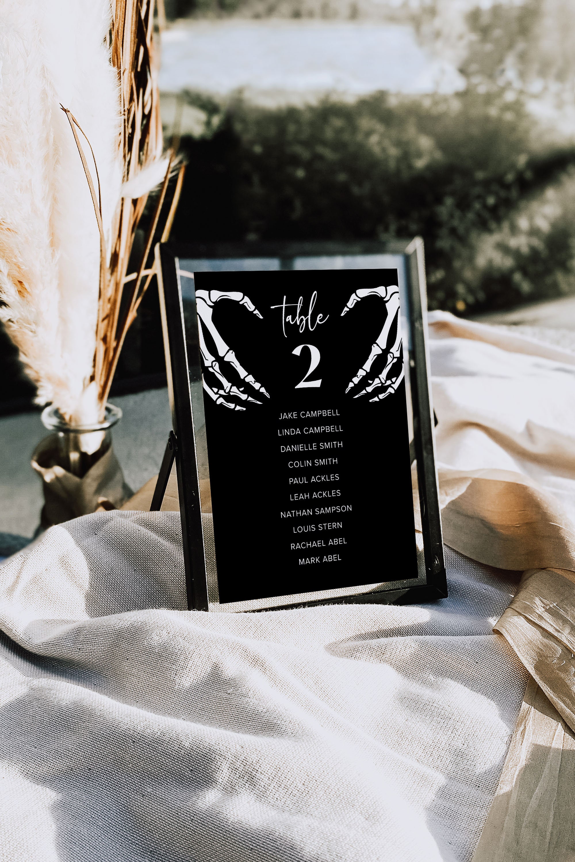 Gothic Wedding Seating Chart Card Template, Seating Chart Cards ...
