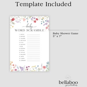 Word Scramble Baby Shower Game Template, Baby Word Scramble Game ...
