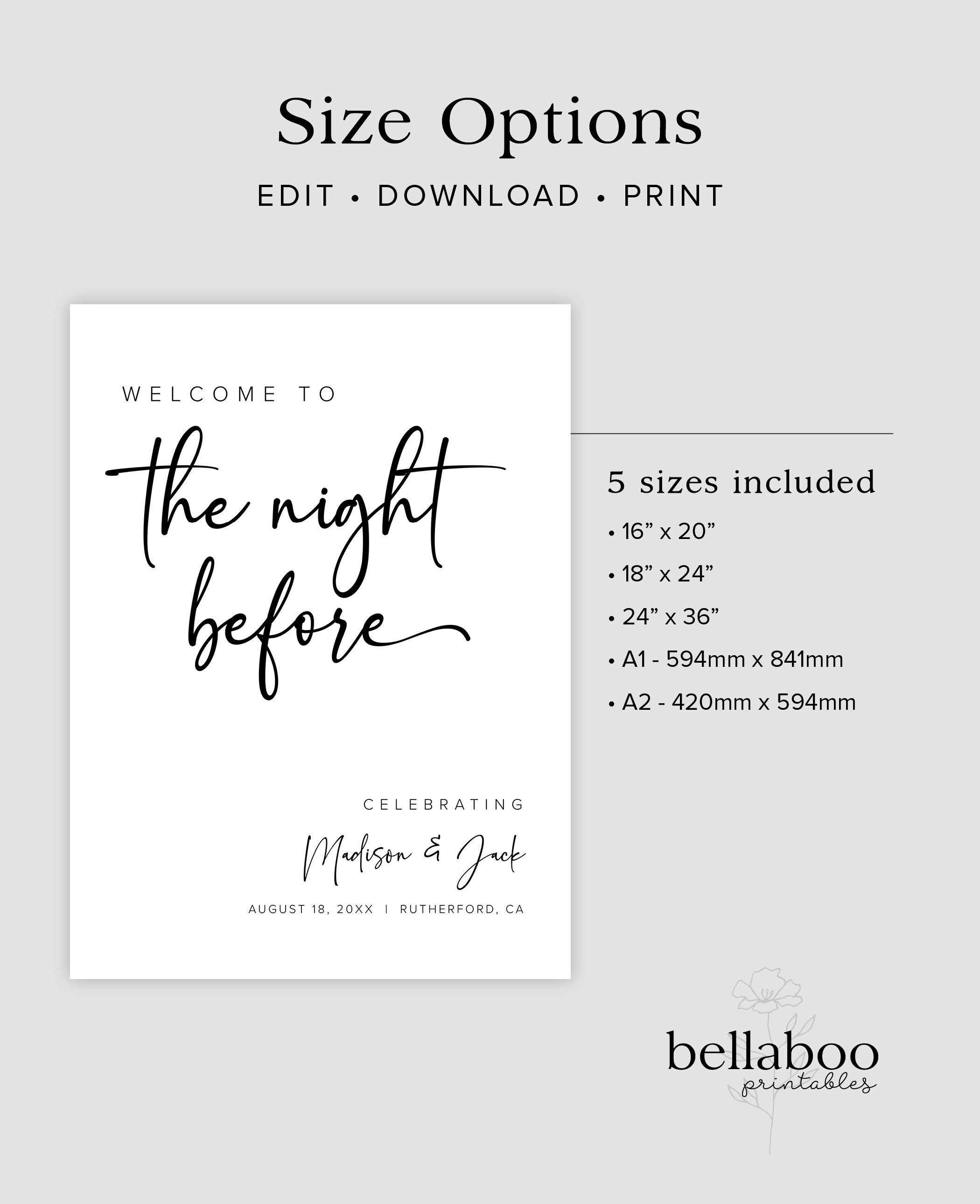 The Night Before Sign Template Rehearsal Dinner Sign - Etsy
